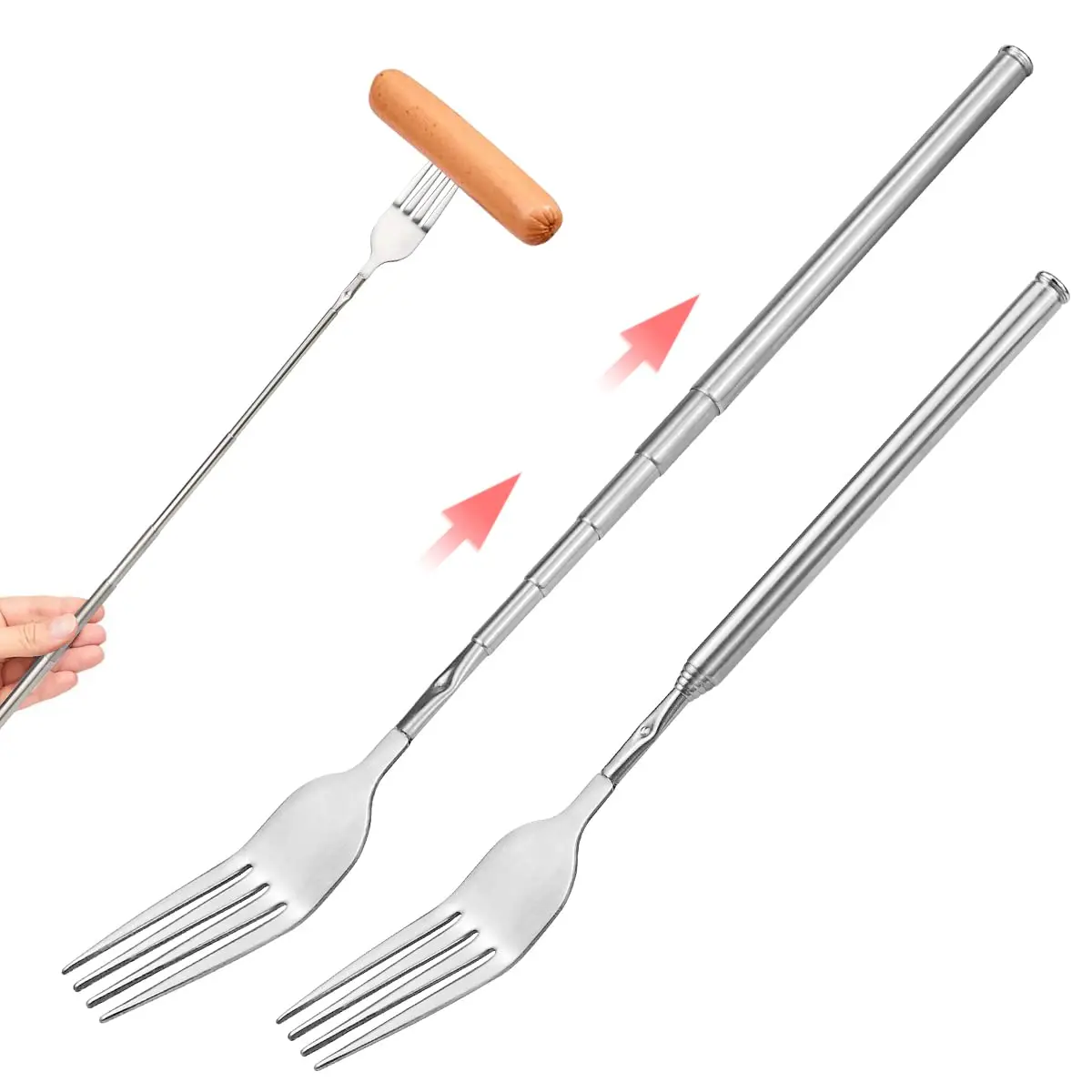 Stainless-Steel-Telescopic-Forks-Extendable-Forks-Kitchen-Tool-Long ...