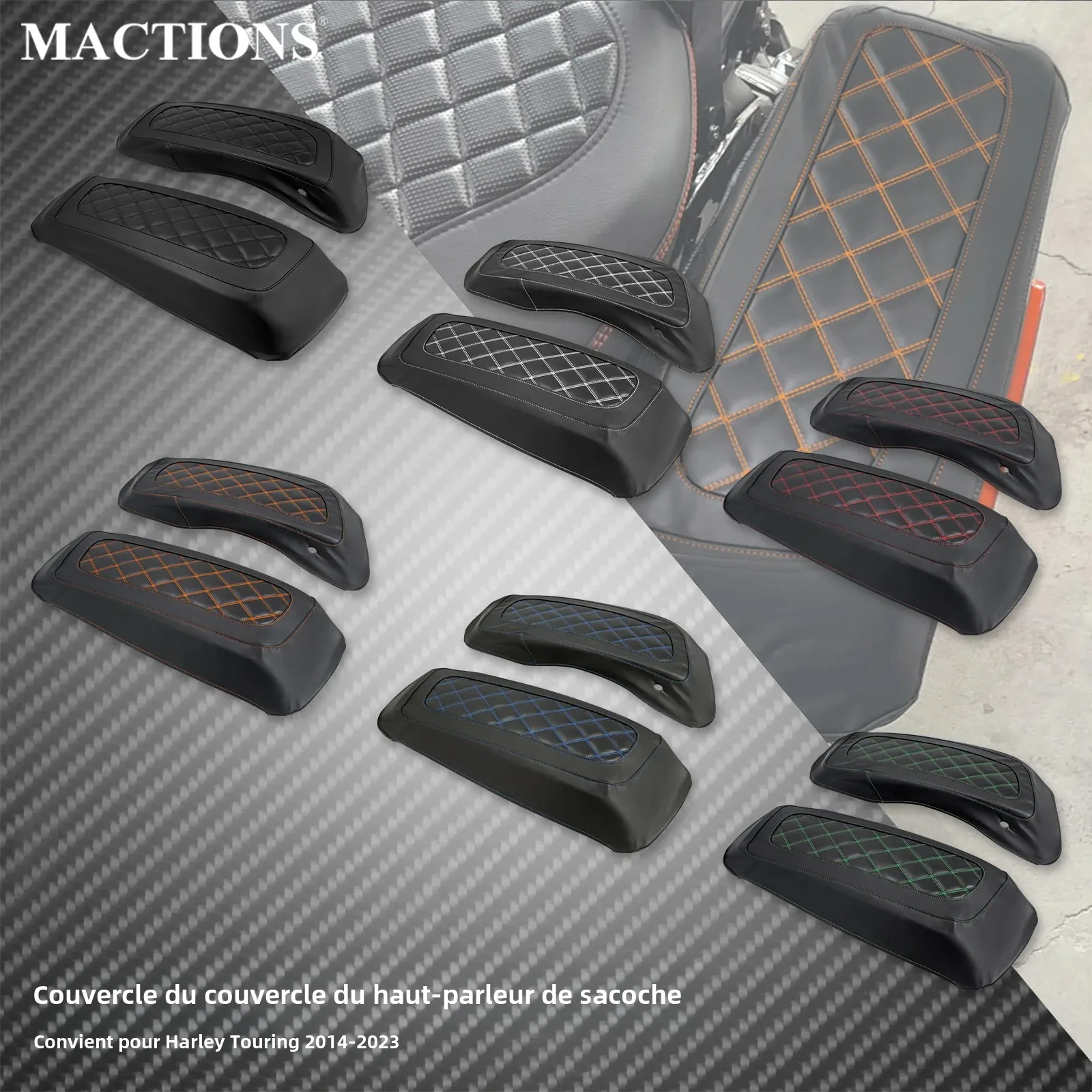Couvercle de haut-parleur de sacoche de moto, couvercle de sac latéral ...