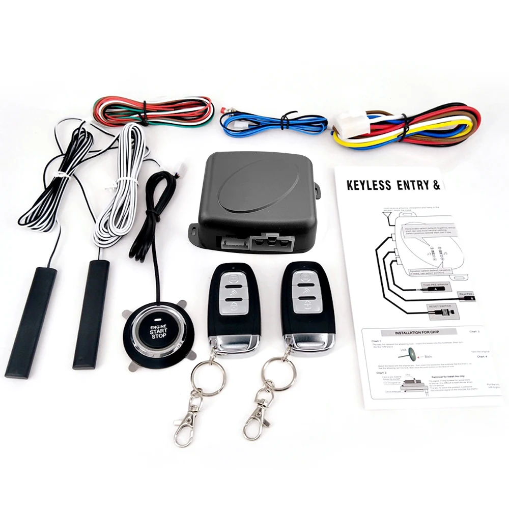 9Pcs-Car-SUV-Switch-Keyless-Entry-Engine-Start-Alarm-System-Push-Button ...