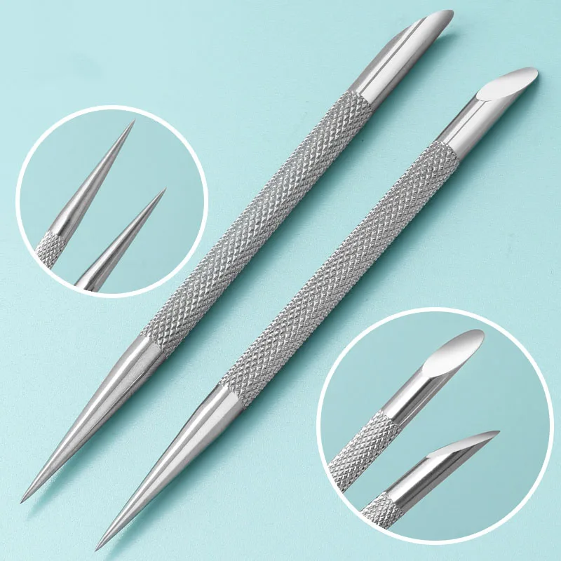 2-pcs-Double-ended-Use-Stainless-Steel-Nail-Art-Cuticle-Pusher-Remover ...