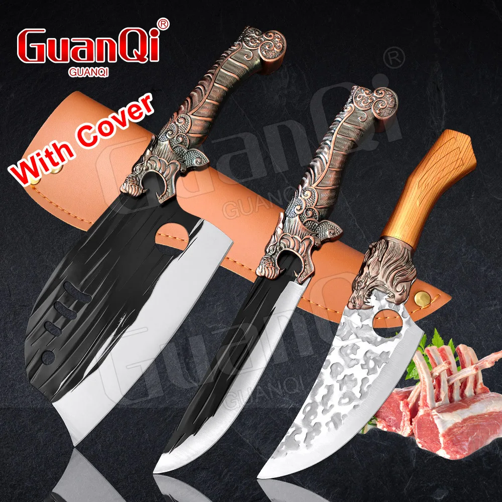 Kitchen-Sharp-Handmade-Forged-Boning-Knifes-Dragon-Head-Meat-Chopping ...