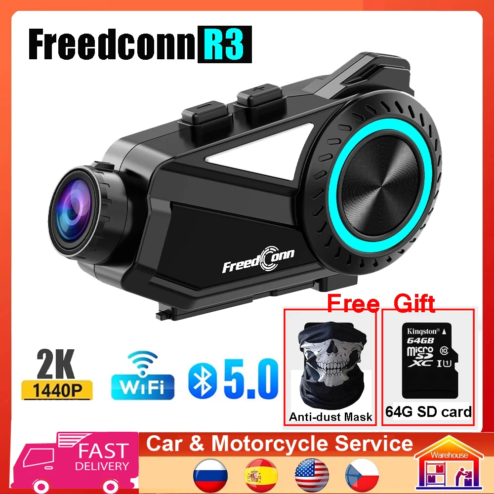 Freedconn-Motocicleta-R3-Headset-Intercom-Interphone-Group-Talk-WiFi ...