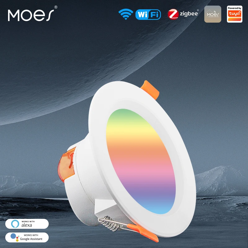 MOES-WiFi-Smart-LED-Downlight-Zigbee-Dimming-Round-Spot-Light-7-10W-RGB ...