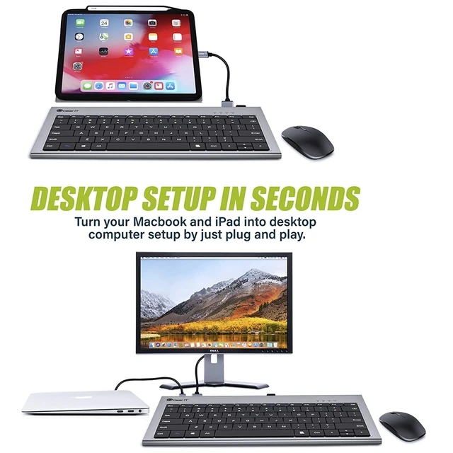 11-in-1 Keyboard Type C Hub Docking Station with USB-C 100W PD USB 3.0 ...