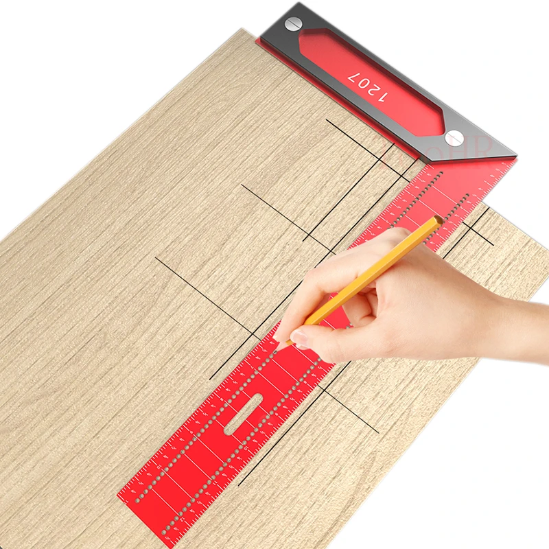 Precision 12/16inch L-type Scribe Marking Line Drawing Ruler Aluminium ...