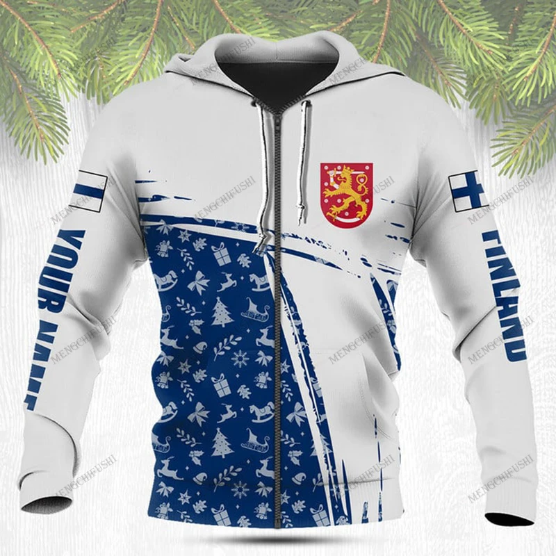 Custom-Name-Finland-Emblem-Christmas-Zipper-Hoodies-Unisex-Oversize ...