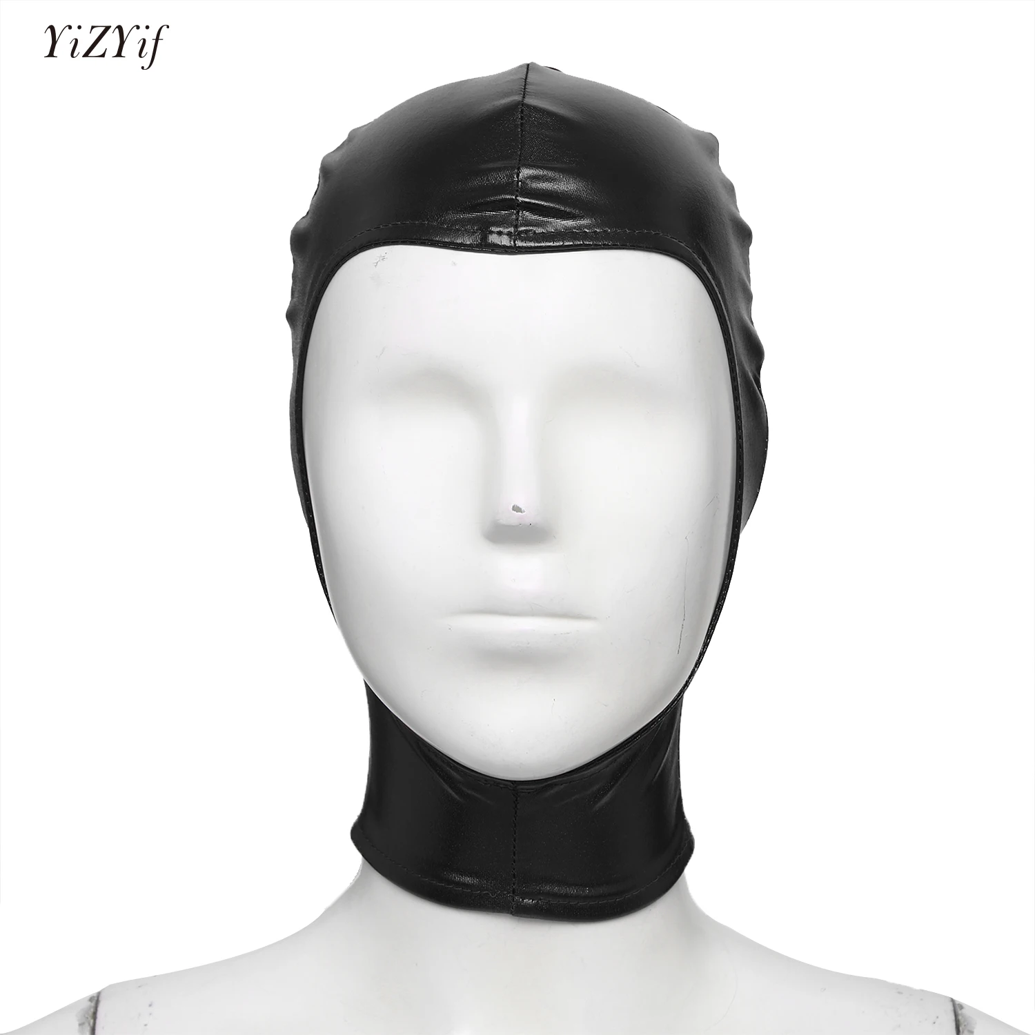 Unisex-Sexy-Open-Face-Head-Cover-Exotic-Club-Wear-Glue-Bronzing-Latex ...