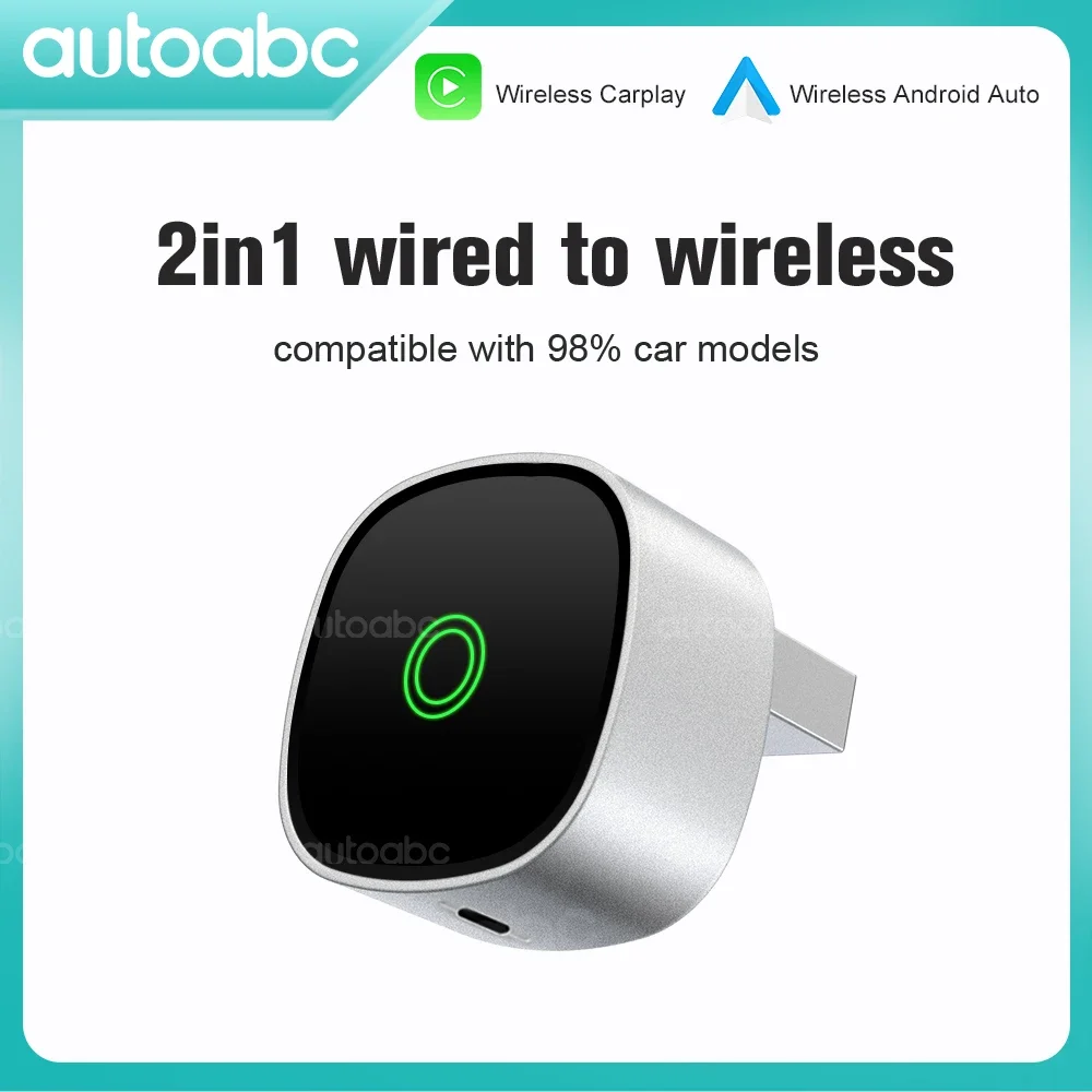 AUTOABC 2025 New 2 in 1 Wireless CarPlay Adapter Plug & Plug Auto ...