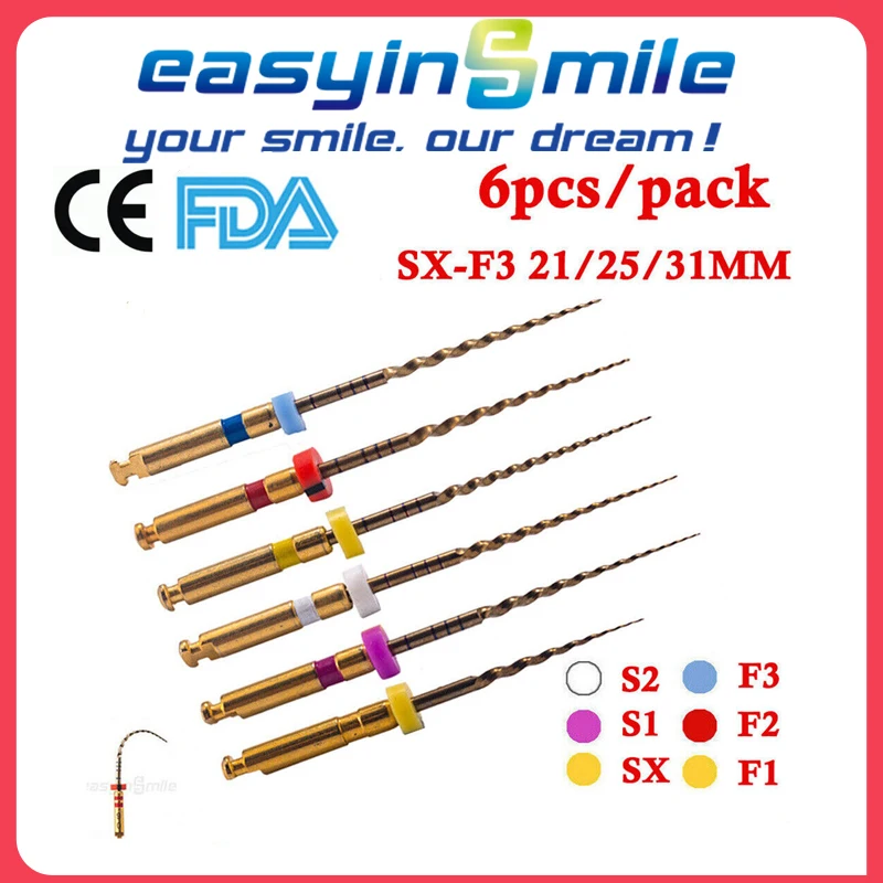 6Pcs-Endodontic-Dental-Endo-Rotary-Files-X-Pro-Gold-Taper-SX-S1-S2-F1 ...