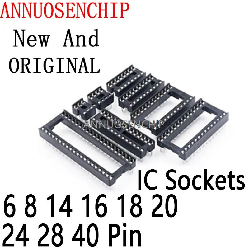 10PCS IC Sockets DIP6 DIP8 DIP14 DIP16 DIP18 DIP20 DIP28 DIP40 Pins ...