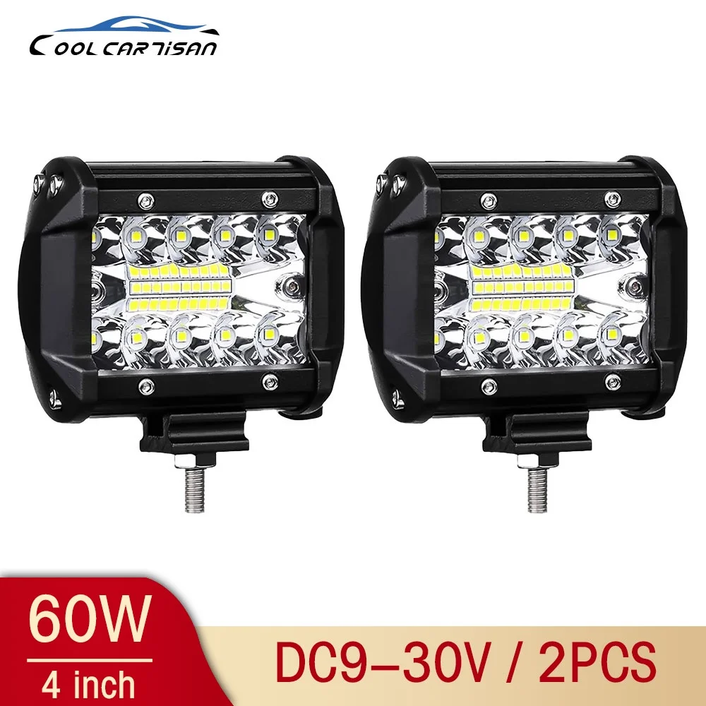 Powerful-Led-Fog-lights-auxiliary-lighthouse-off-road-White-60w-4x4 ...