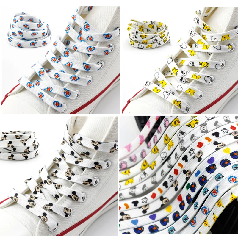 Kawaii Pikachu Shoelaces Anime Snoopys Thicken Athletic String Smooth ...