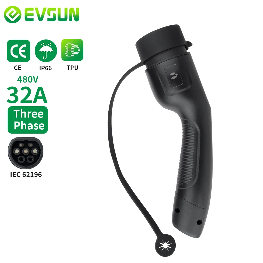 EVSUN EV Charger Plug Adapter Type 2 EVSE Charger Female IEC 62196 ...