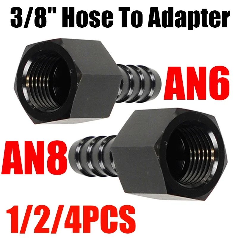 1/2/4X 6AN 8AN Thread Oil Hose Adapter Male To 3/8" Fuel Line Hose ...