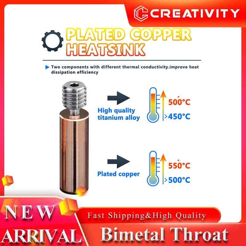 CR10 Bi-Metal Heatbreak Upgrade All Metal BiMetal Throat for Ender 3/V2 ...