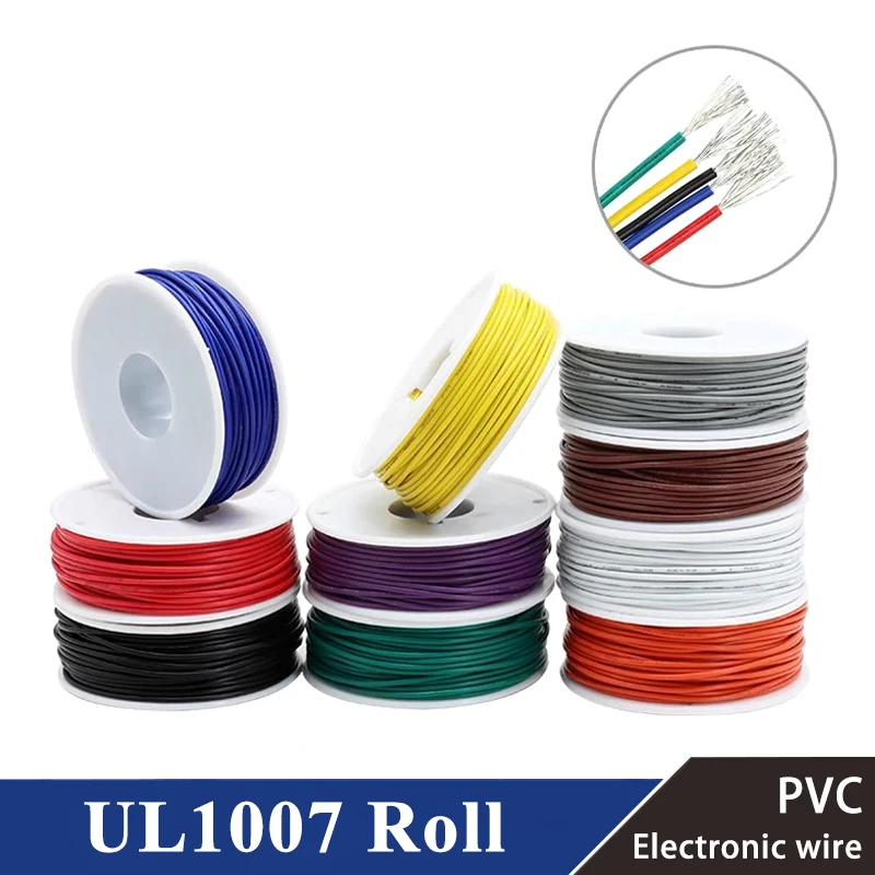 UL1007-Electric-Wire-In-Roll-30-28-26-24-22-20-18-16AWG-PVC-Insulated ...