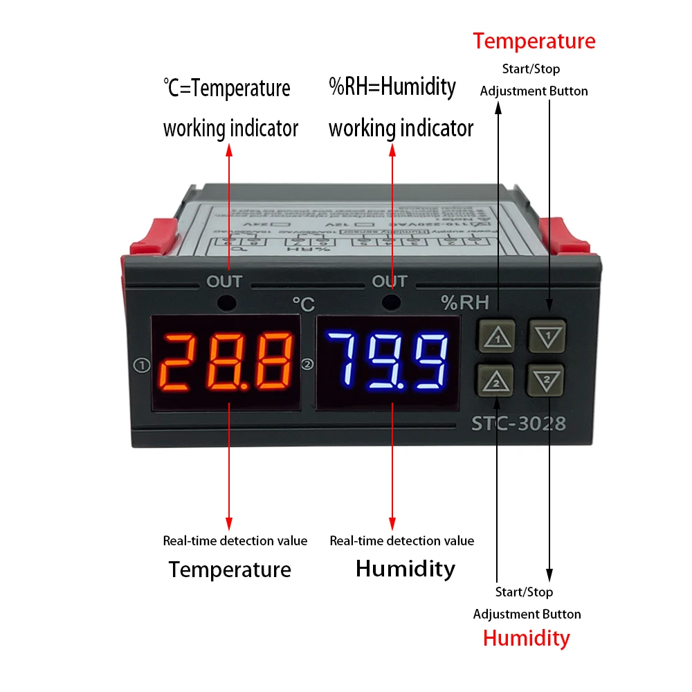 STC-3028-Dual-Digital-Thermostat-Temperature-Humidity-Control-Thermometer-Hygrometer-Incubator ...