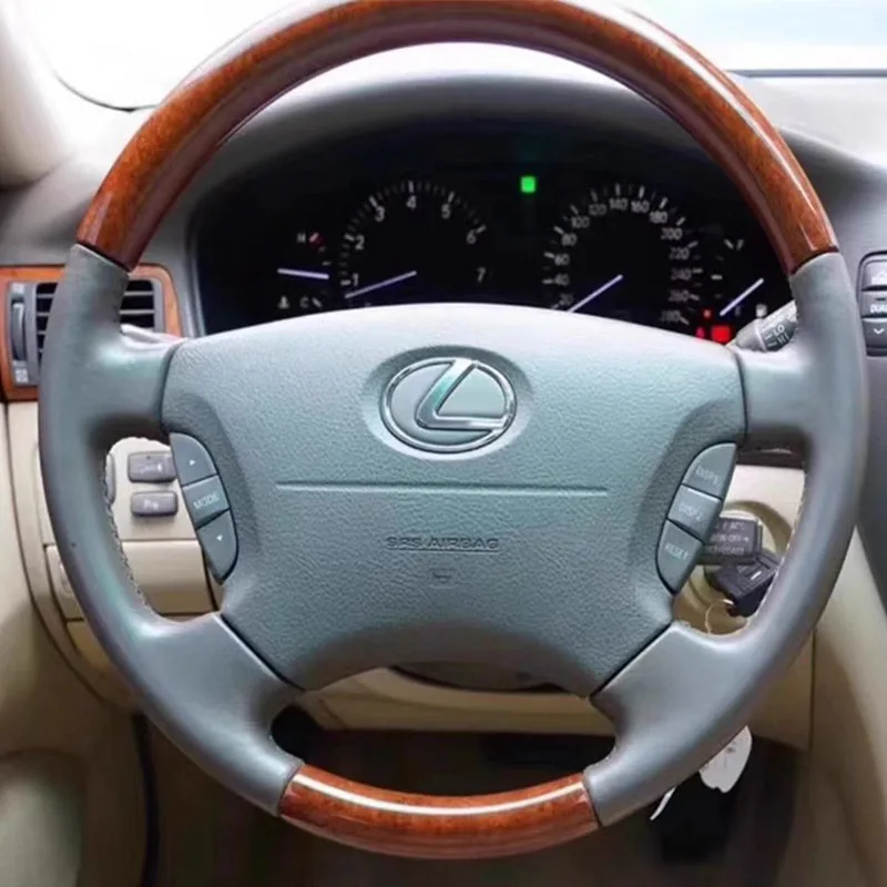 For-lexus-LS430-2002-2006-Hand-stitched-Non-slip-grey-Genuine-Leather ...