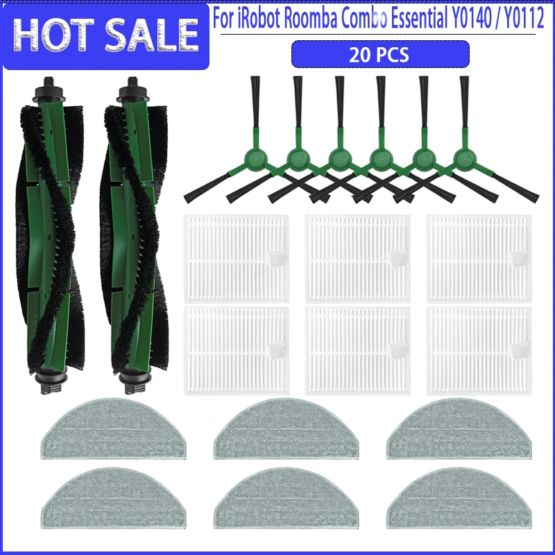 Main Side Brush HEPA Filter Mop For iRobot Roomba Combo Essential ...