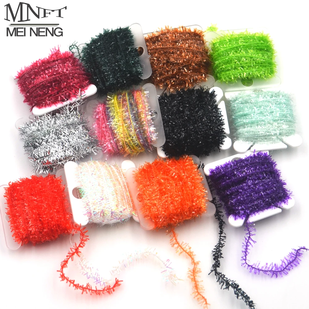 MNFT 10 Color 100m/Lot Fly Fishing Tinsel Chenille Crystal Flash Line ...