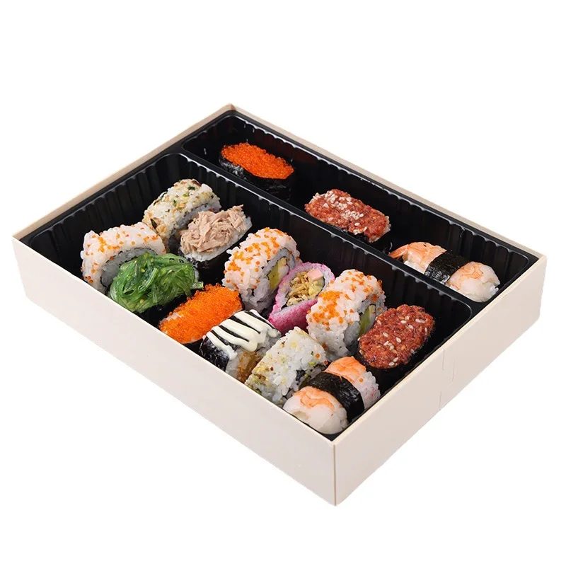 50PCS Rectangular Disposable Wooden Take-out Sushi to-Go Lunch Box