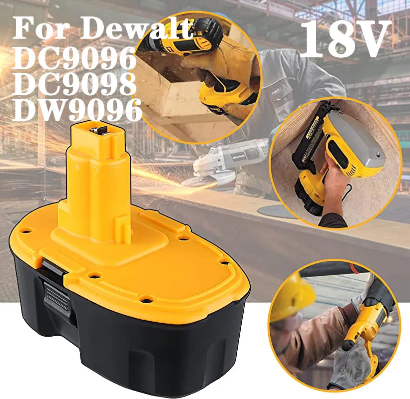 DC9096 For Dewalt 18V 4000mAh Ni-MH Battery DC9098 DC9099 DW9095 DW9096 DW9098 DE9038 DE9096 ...