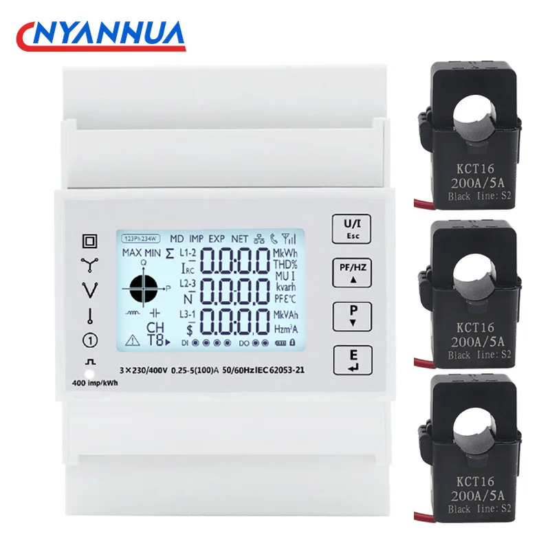 Smart-Energy-Electricity-Consumption-Power-Meter-3-Phase-Din-Rail-Meter ...