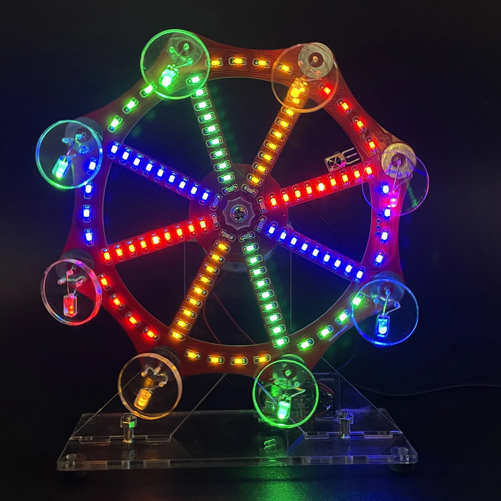DIY Electronic Ferris Wheel Kit LED Rotating Flashing Soldering Project ...