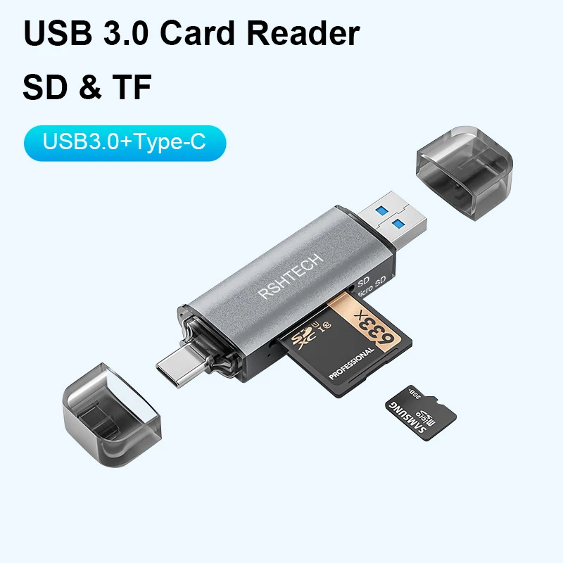 RSHTECH-Card-Reader-5Gbps-Data-Transfer-USB-C-USB3-0-To-SD-MicroSD-TF ...