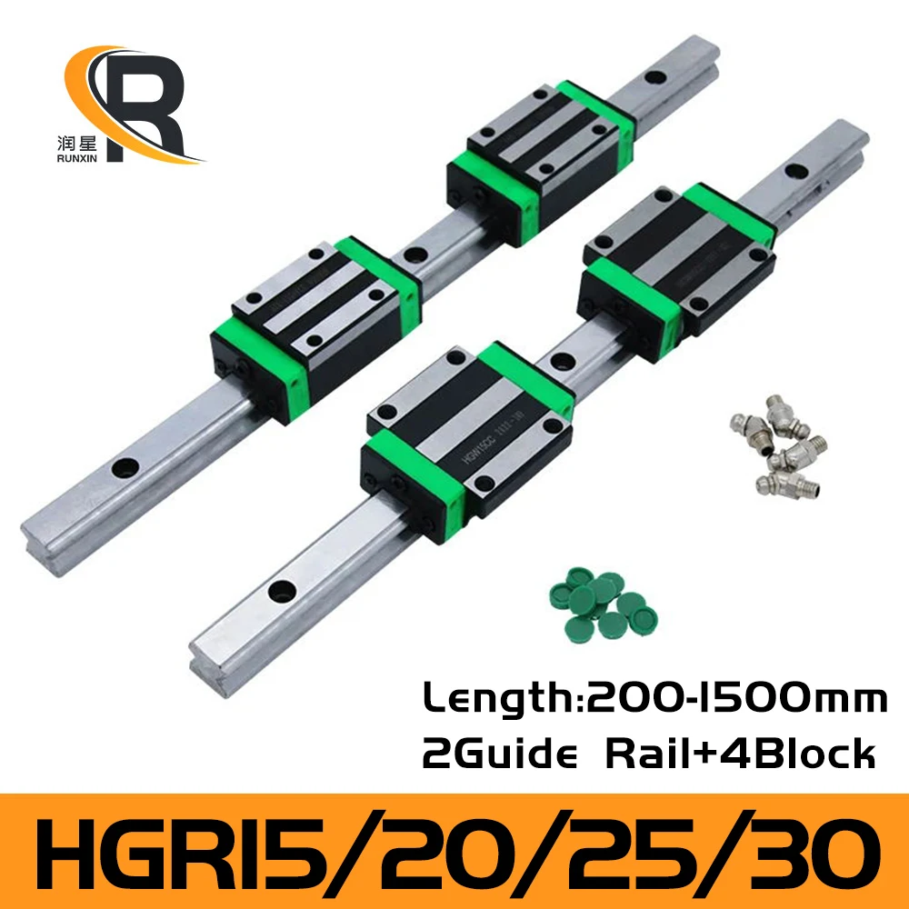 2pcs-HGR15-HGR20-HGR25-HGR30-200-1500mm-Guide-Rail-4pcs-HGH15CA-HGH20CA ...