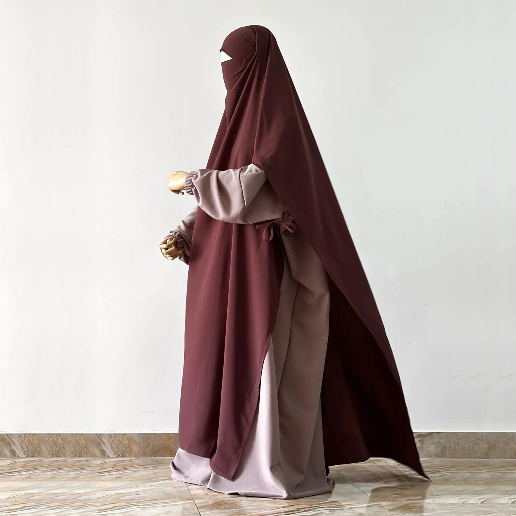 Hijabi-s-Extra-long-Khimar-Hijab-Scarf-No-Abaya-Ties-at-Sleeves-Islamic ...