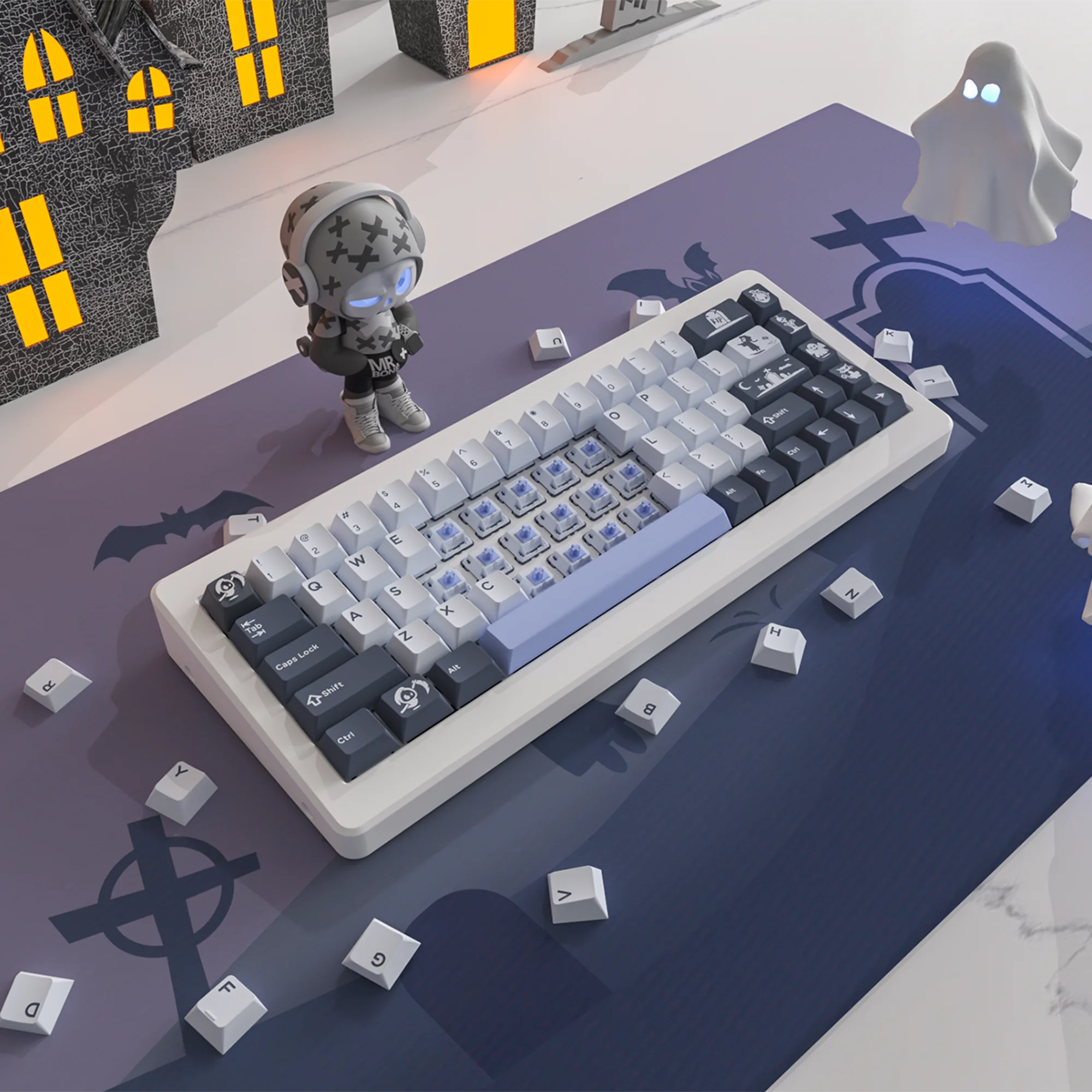 Zero G X Domikey Cherry Midnight ABS Doubleshot keycap para mx stem ...