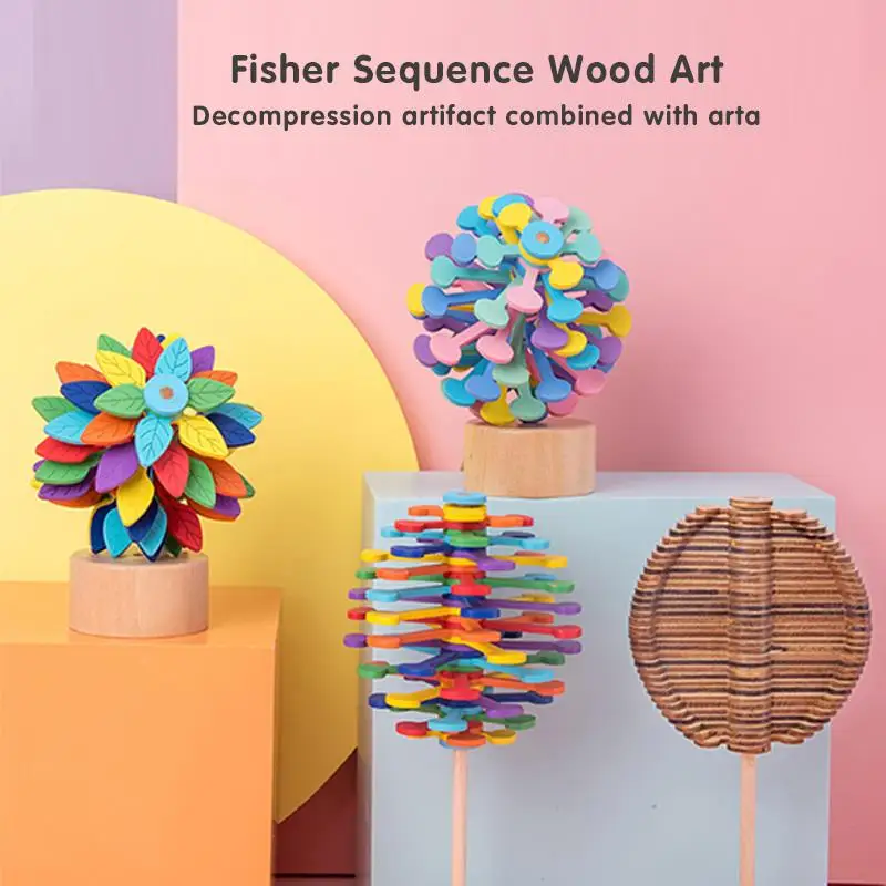 Wooden Art Helicone Rotating Lollipop Decompression Kids Adult Home ...