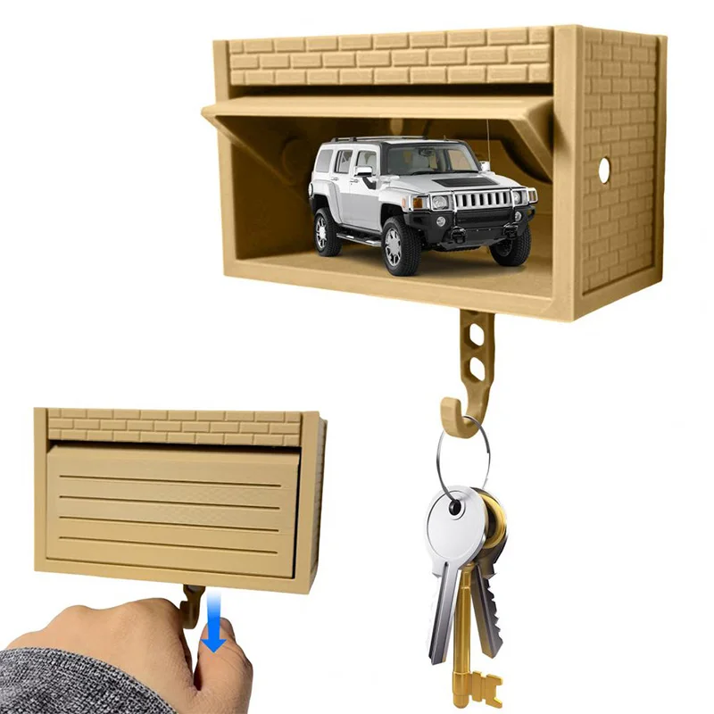 Fun Mini Garage Key Holder Wall Mounted Sliding Door Key Hook Mini ...