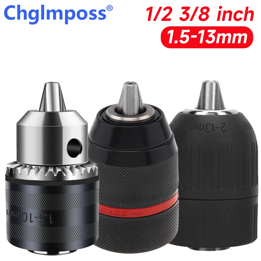 3/8-24UNF 1/2-20UNF Drill Chuck Slef-Locking Keyless Hammer Screwdriver ...