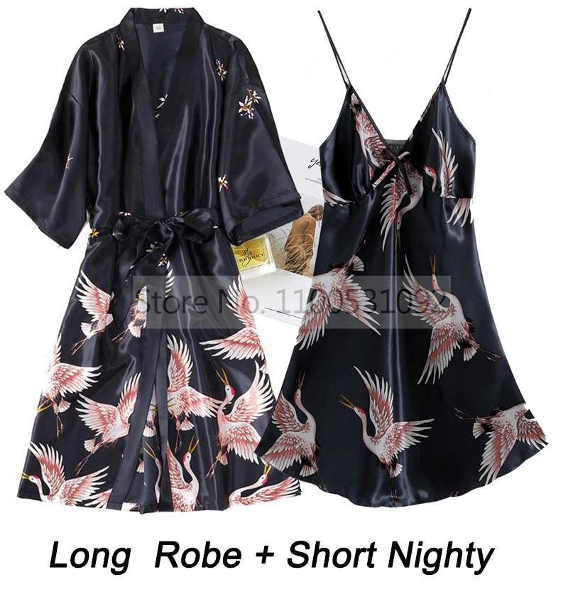 Women Rayon 2pcs Robe Set Bride Bridesmaid Wedding Robe Gown Lace Sexy ...