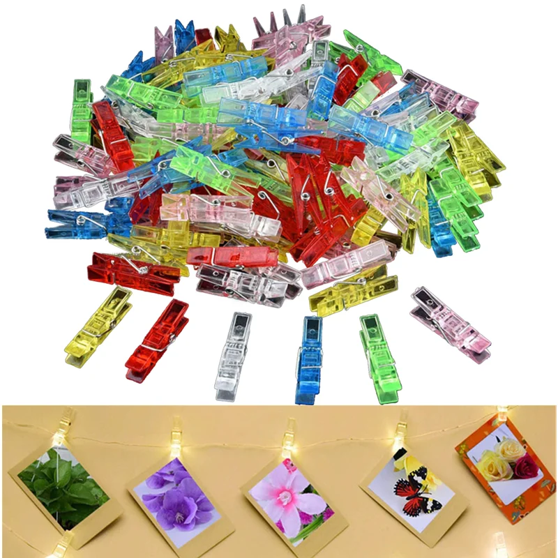 50pcs-Transparent-Small-Clothes-Pegs-For-Photo-Clips-Clothespin-Paper ...