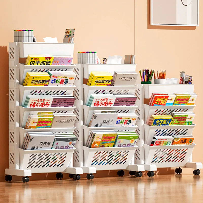 Removable-Desk-Bookshelf-with-Wheels-Student-Book-Bag-Hanging-Shelf ...