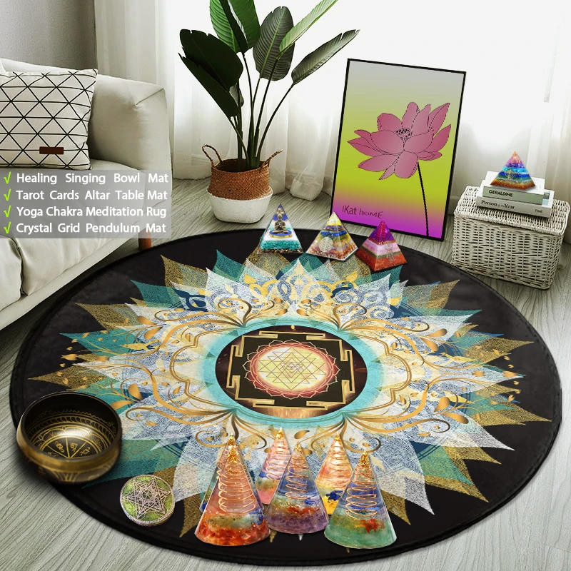 Buddhist Meditation Rug Round | Meditation Mandala Mat | Mandala Yoga ...