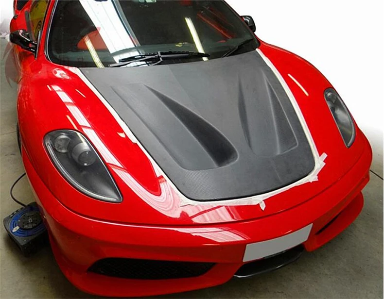 For Ferrari 430 Real Carbon Fiber Front Bumper Engine Hood Bonnet Vent ...