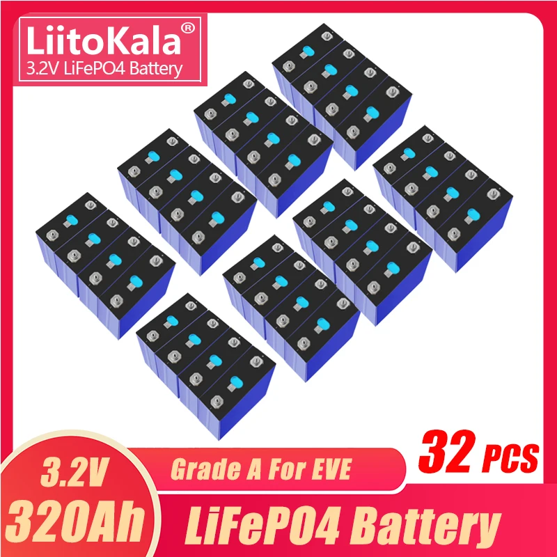 32PCS-3-2V-320AH-Lifepo4-Battery-LFP-Cells-Grade-A-12V-24V-48V ...