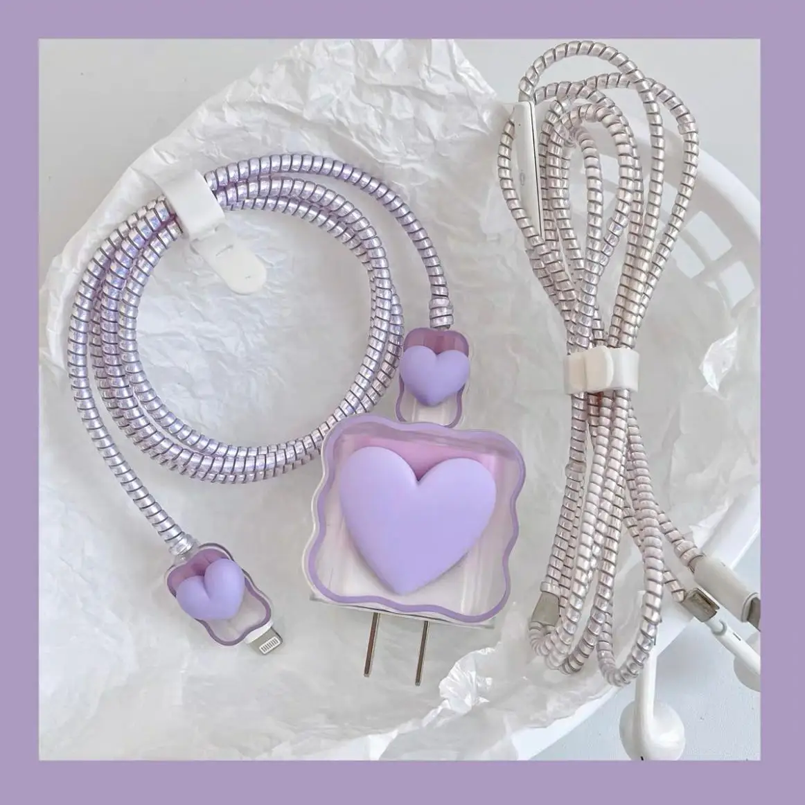 Kawaii-3D-Heart-Charger-Protector-Cable-Organiser-for-iPhone-Apple ...