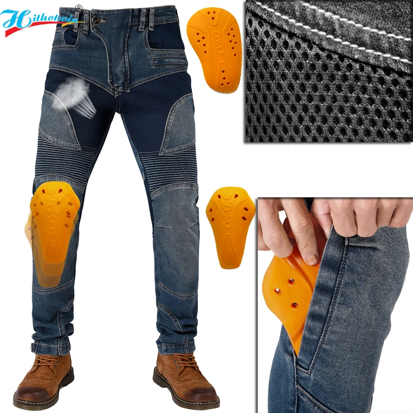 NEW-034-Black-or-Blue-Breathable-net-Jeans-Men-s-Motorcycle-Protection ...