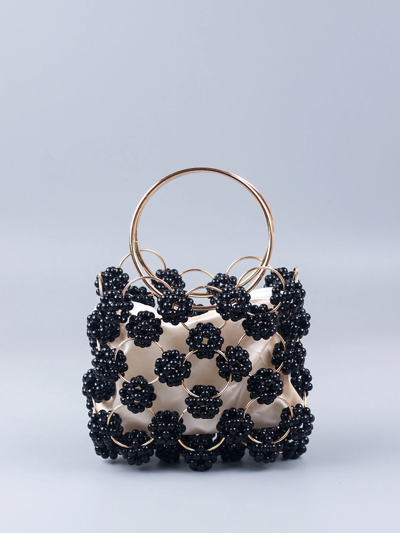 New Black Ball Bag Beaded Handheld Dinner Bag High Quality Women's ...