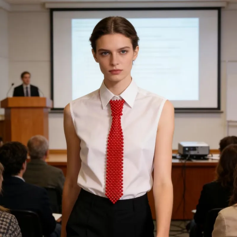 Corbata de colores elegante para mujer con cuentas enrolladas a mano ...