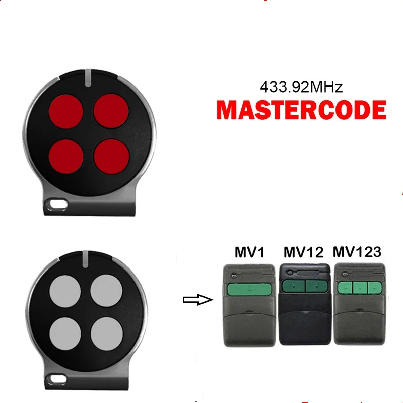 MASTERCODE-433-92MHz-MV-MV1-MV12-MV123-Garage-Remote-Control-Mastercode ...