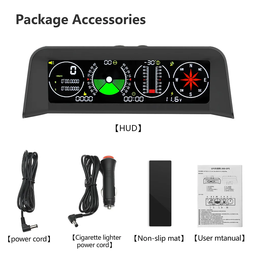ALicar X90 Vehicle Smart Horizontal slope meter Off-road Inclinometer ...