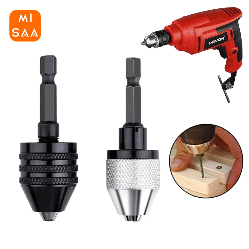 Chuck-bor-listrik-tanpa-kunci-Mini-alat-perabot-Collet-batang-Hex ...