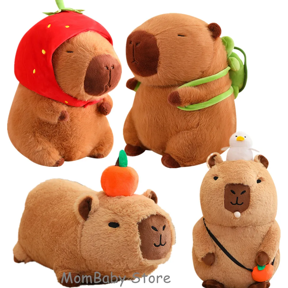 Capivara-Fluffy-Plush-Toy-com-Chapelaria-Morango-Kawaii-Recheado-Animal ...