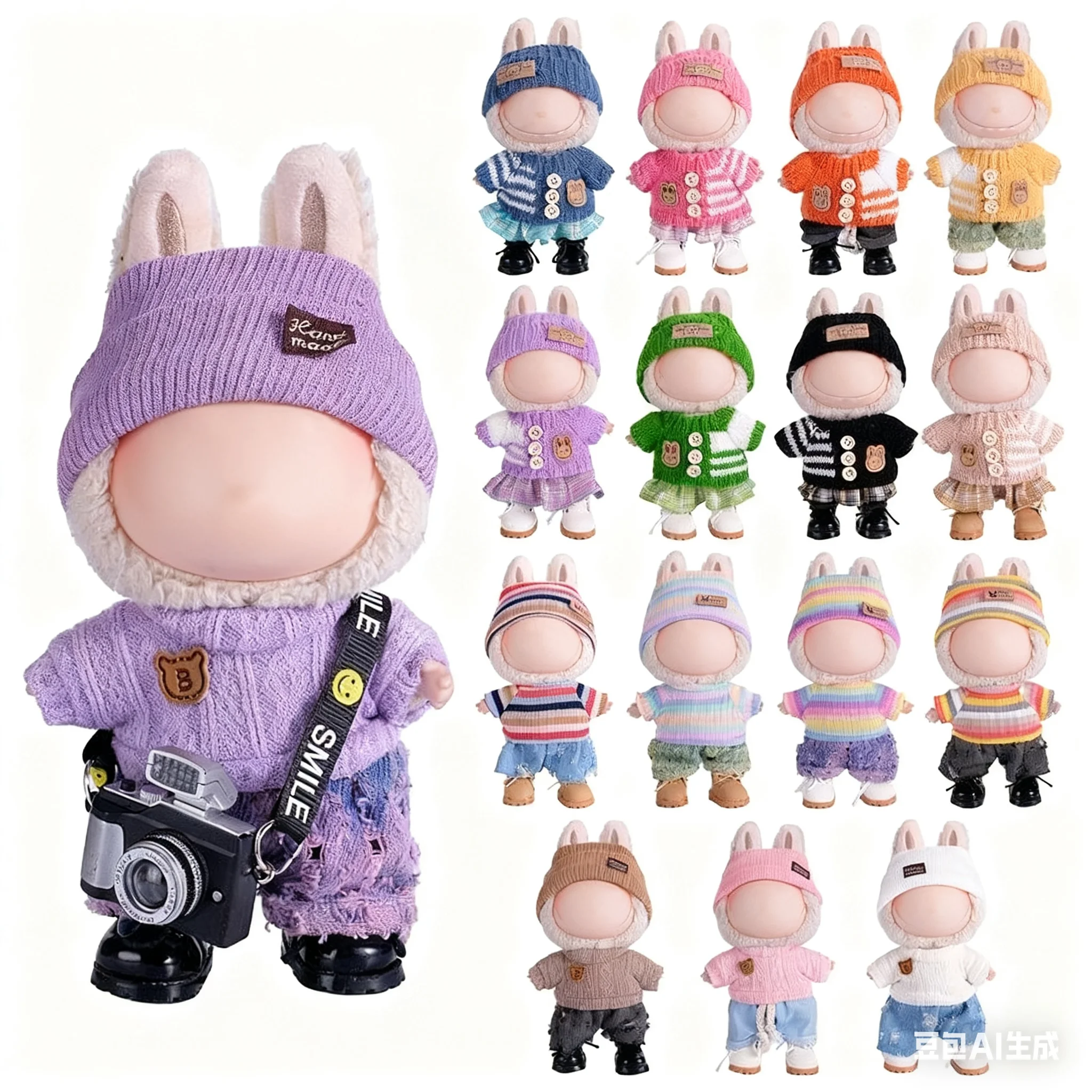 For Clothing Cute Sweater Set 17cm Clothing Shoes Doll DIY Accessories ...